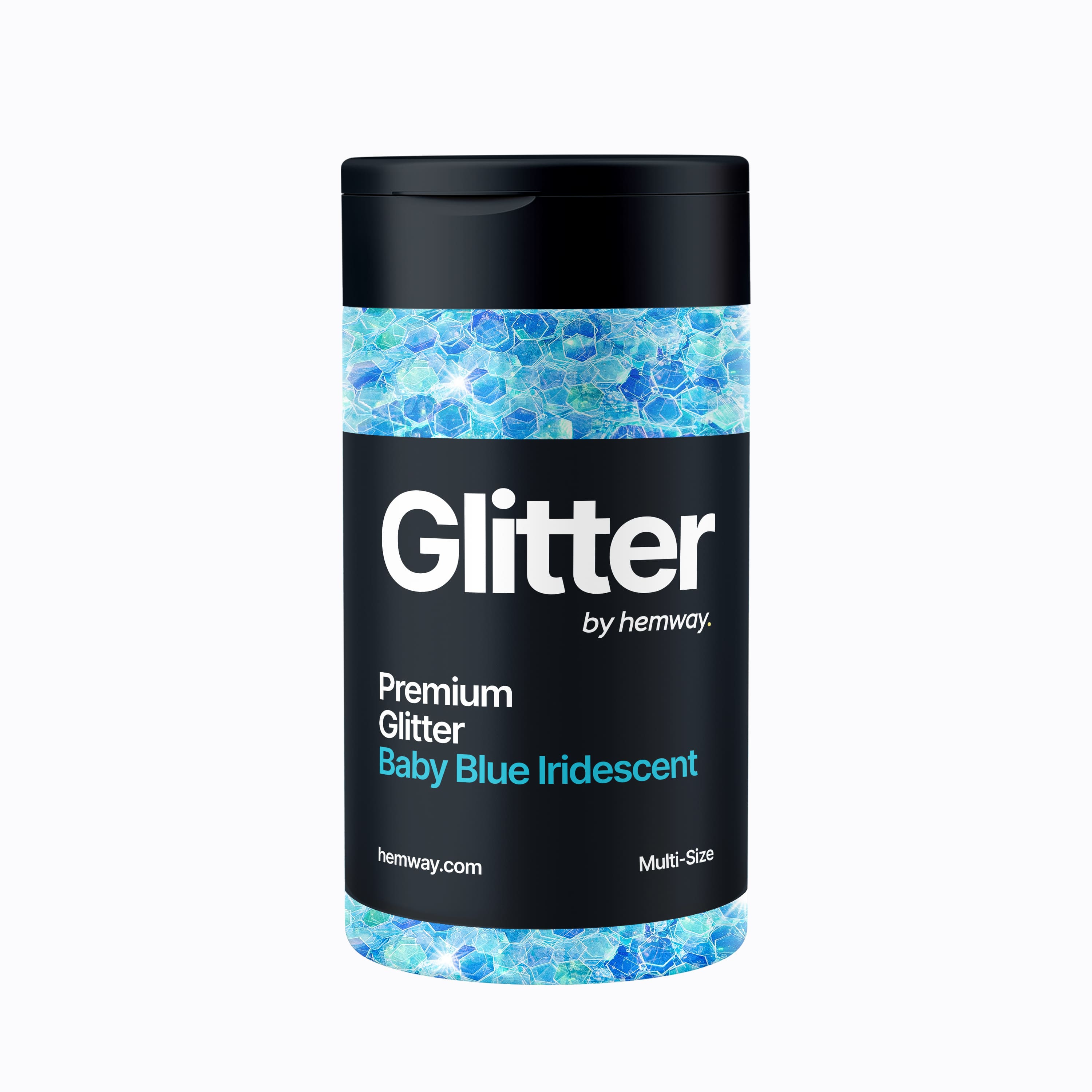 Multi-Size Glitter Shaker | Baby Blue Iridescent | Hemway