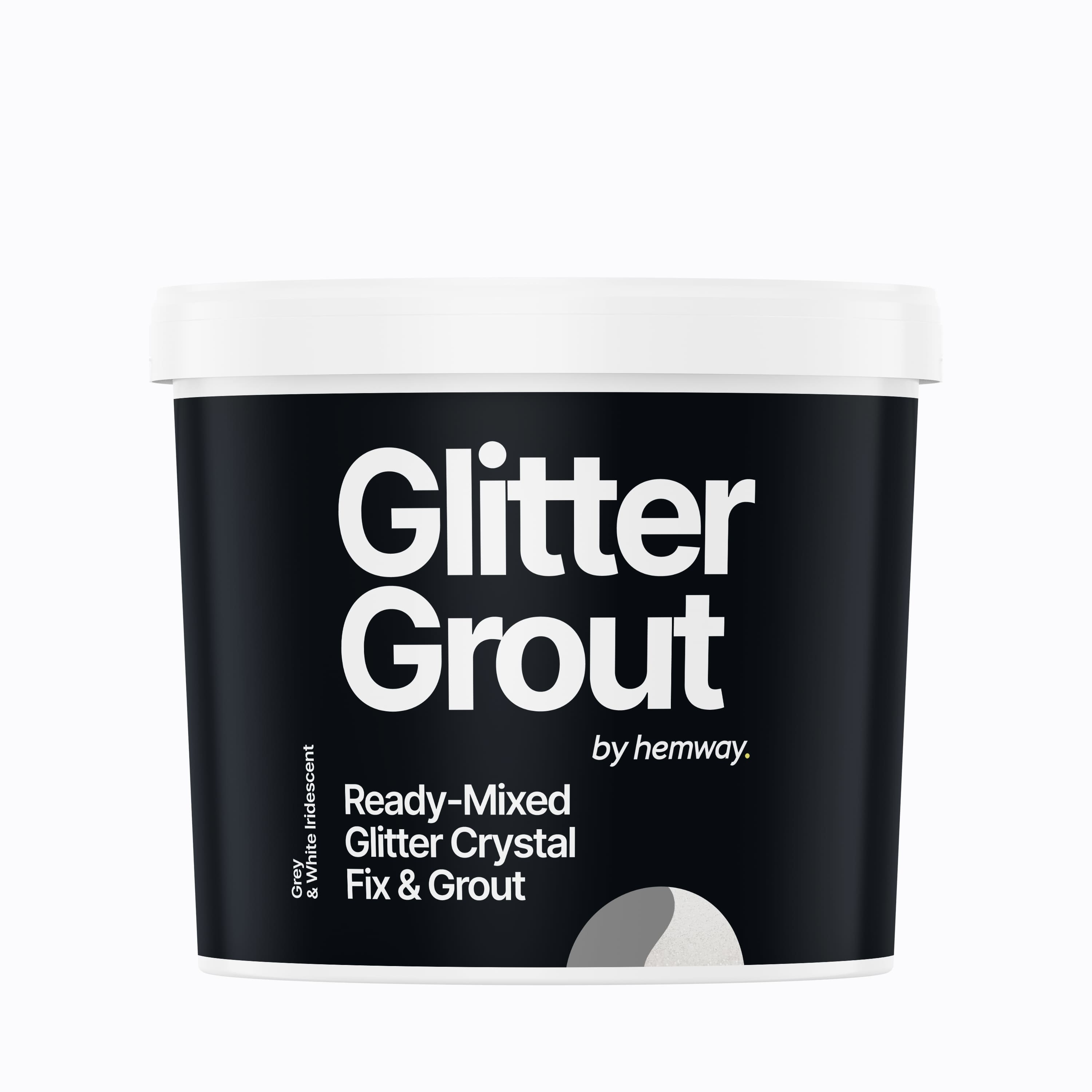 Ready-Mixed Glitter Grout | Grey Grout & White Iridescent Glitter