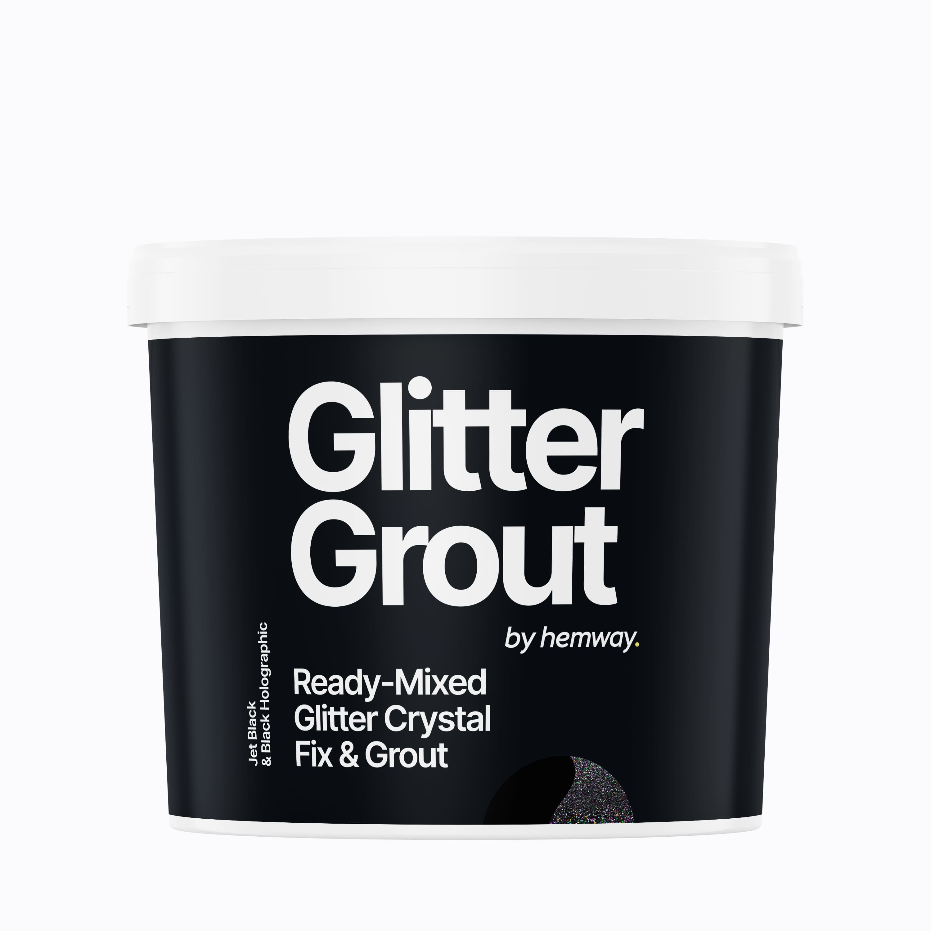 Ready-Mixed Glitter Grout | Grey Grout & Black Holographic Glitter ...